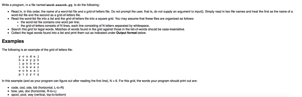 Solved Word search is a word game that involves searching | Chegg.com