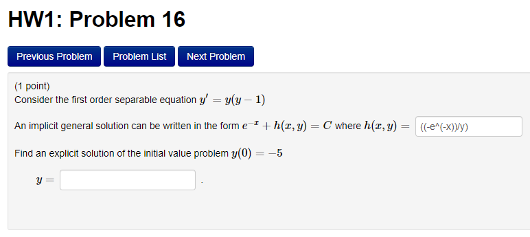 Solved HW1: Problem 16 Previous Problem Problem List Next | Chegg.com