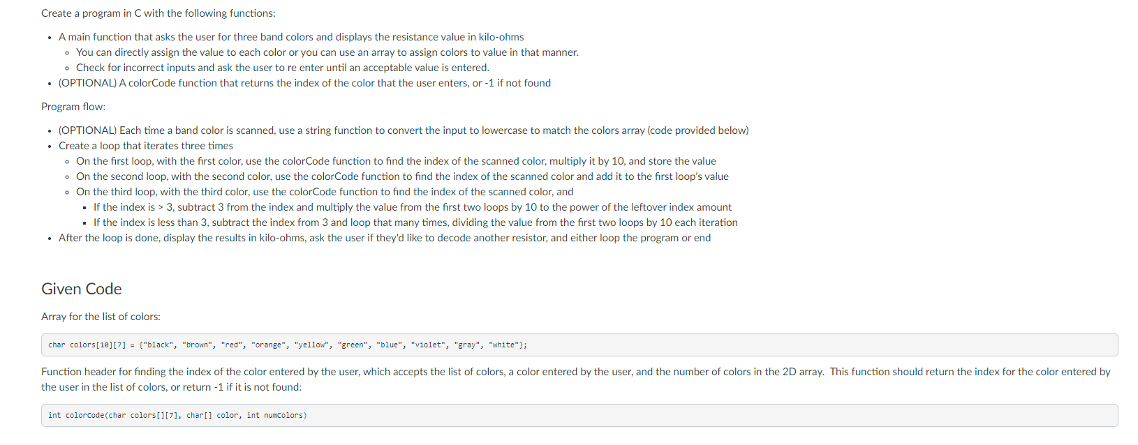 Solved Resistance Values in Kilo-Ohms by Color Codes The | Chegg.com