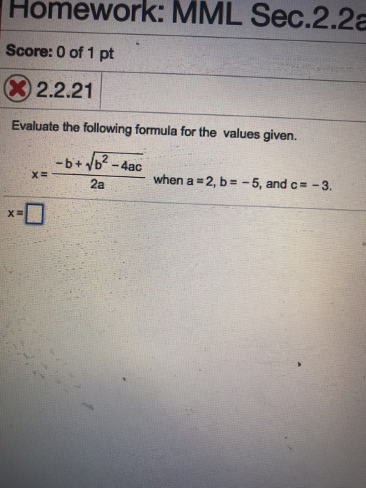 Solved Homework: MML Sec.2.2a Score: 0 of 1 pt 2.2.21 | Chegg.com