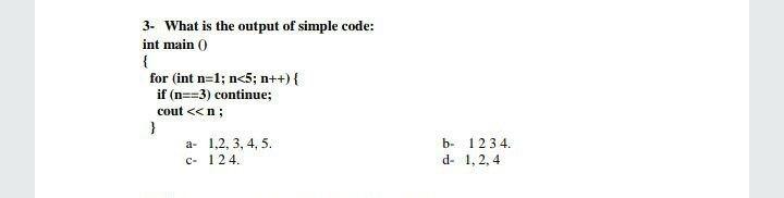 Solved 3. What is the output of simple code: int main() { | Chegg.com