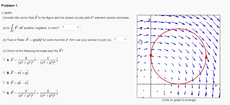 Solved Problem 1 (1 point) Consider the vector field F in | Chegg.com