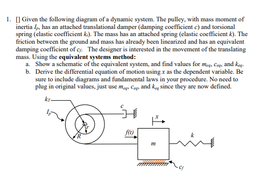 Solved 1. [] Given the following diagram of a dynamic | Chegg.com