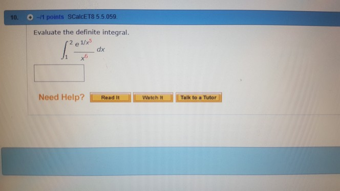 Solved 10.。-11 points scalcET8 5.5.059 Evaluate the definite | Chegg.com