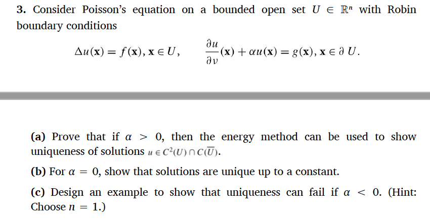 Solved 3. Consider Poisson's equation on a bounded open set | Chegg.com