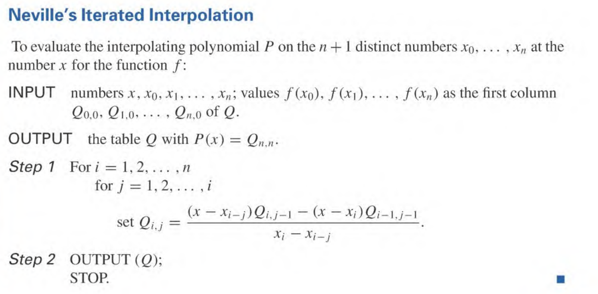Solved I need help implementing Neville's Iterated | Chegg.com