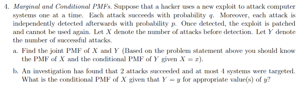 4. Marginal and Conditional PMFs. Suppose that a | Chegg.com