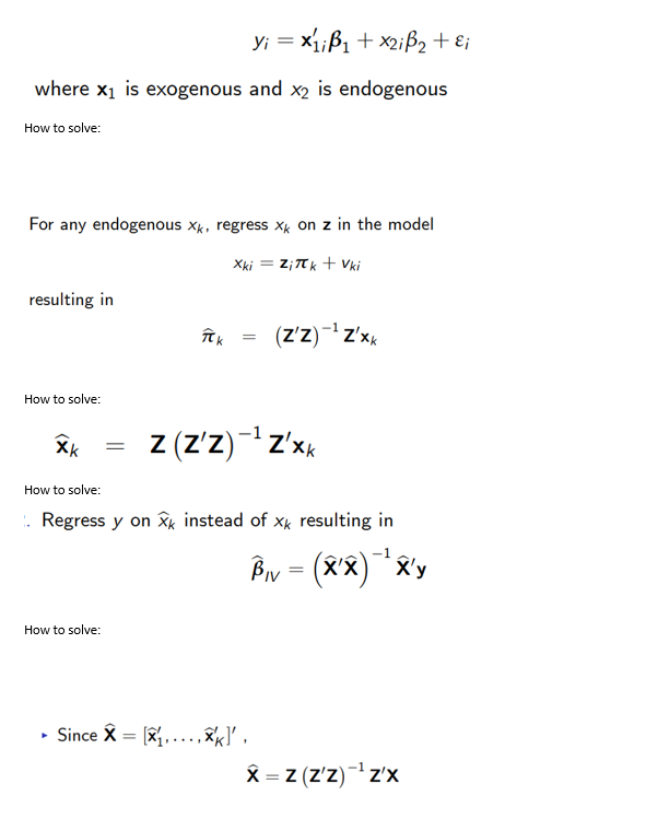 yi=x1i′β1+x2iβ2+εi where x1 is exogenous and x2 is | Chegg.com