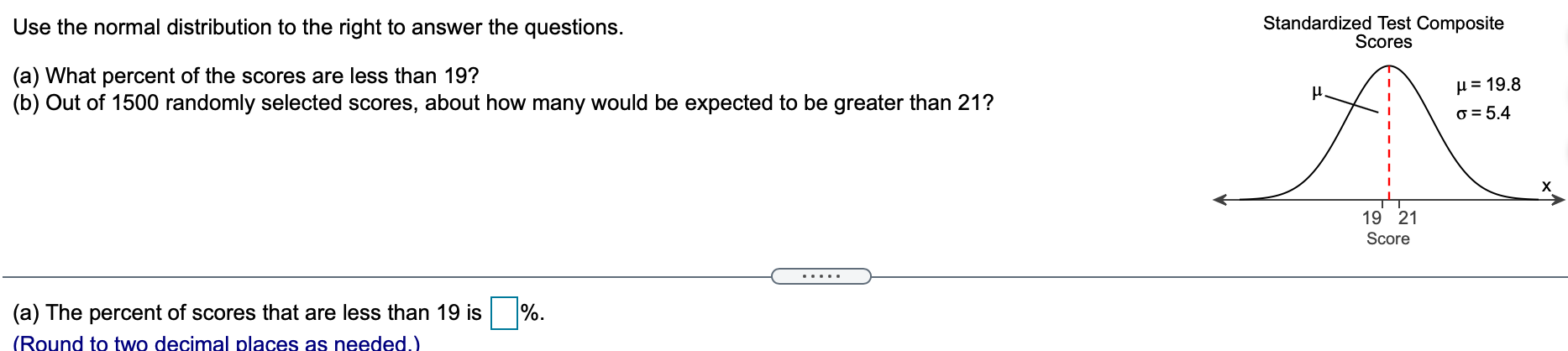 Solved Use the normal distribution to the right to answer | Chegg.com