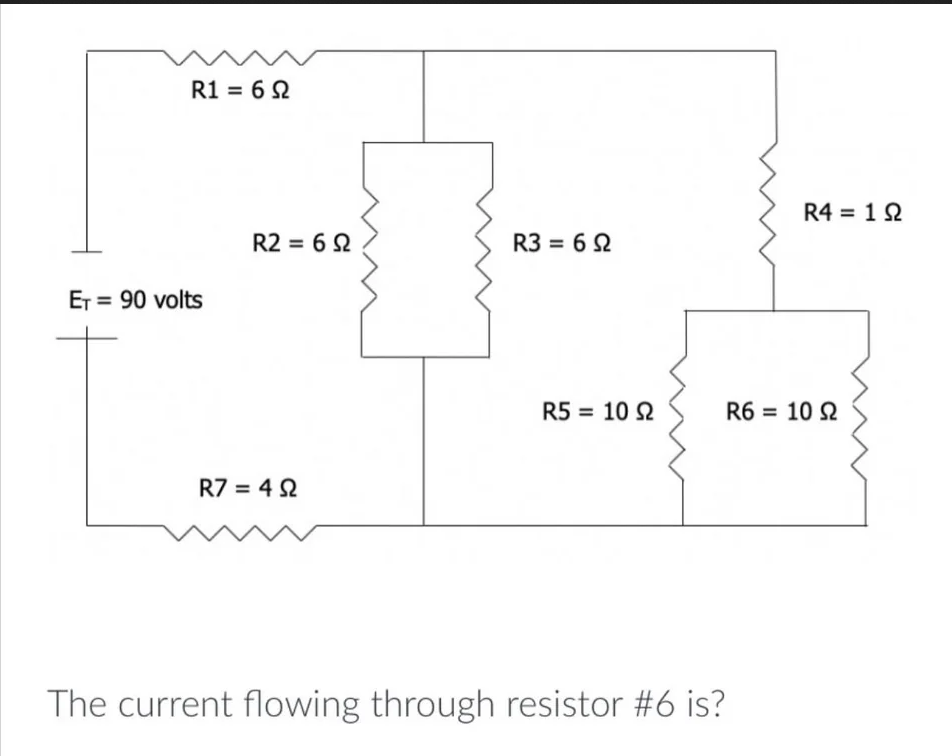 Solved The current flowing through resistor #6 ﻿is? ﻿go step | Chegg.com