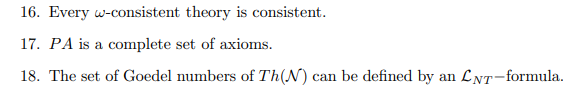 Solved 16. Every w-consistent theory is consistent. 17. PA | Chegg.com