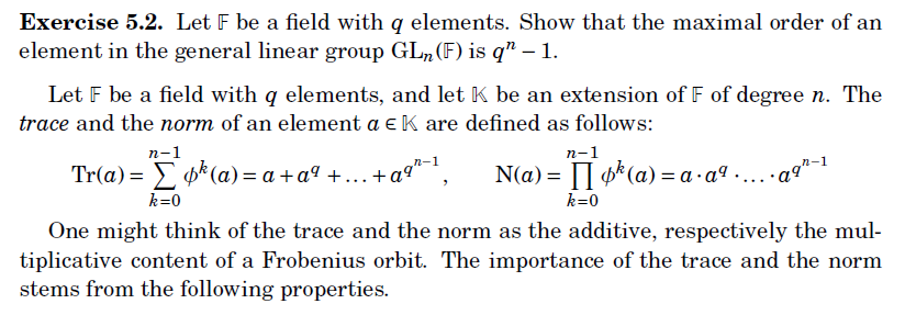 Exercise 5.2. Let F be a field with q elements. Show | Chegg.com