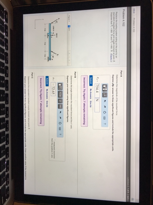 Solved 4 102 Determine The Magnitude Of The Resultant Fonce