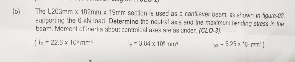 Solved (b) The L203mm x 102mm x 19mm section is used as a | Chegg.com