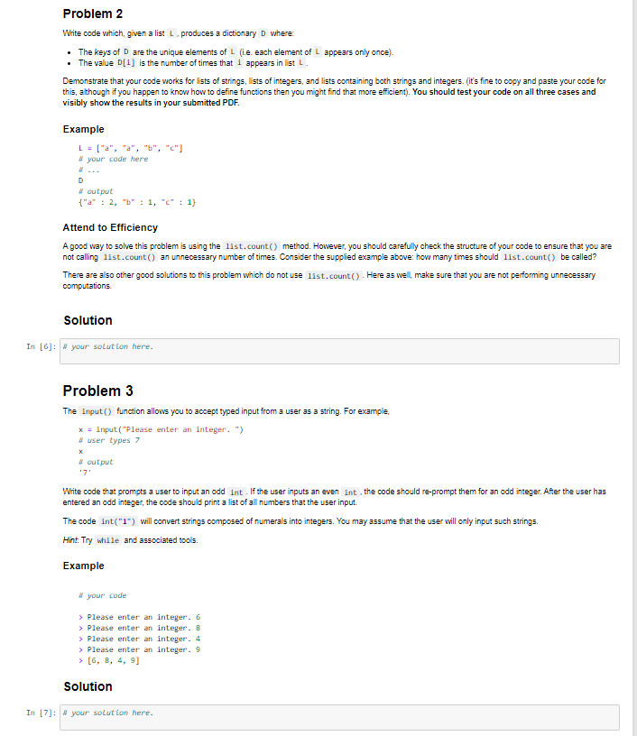 Solved Problem 2 Write code which, given a list L. produces | Chegg.com