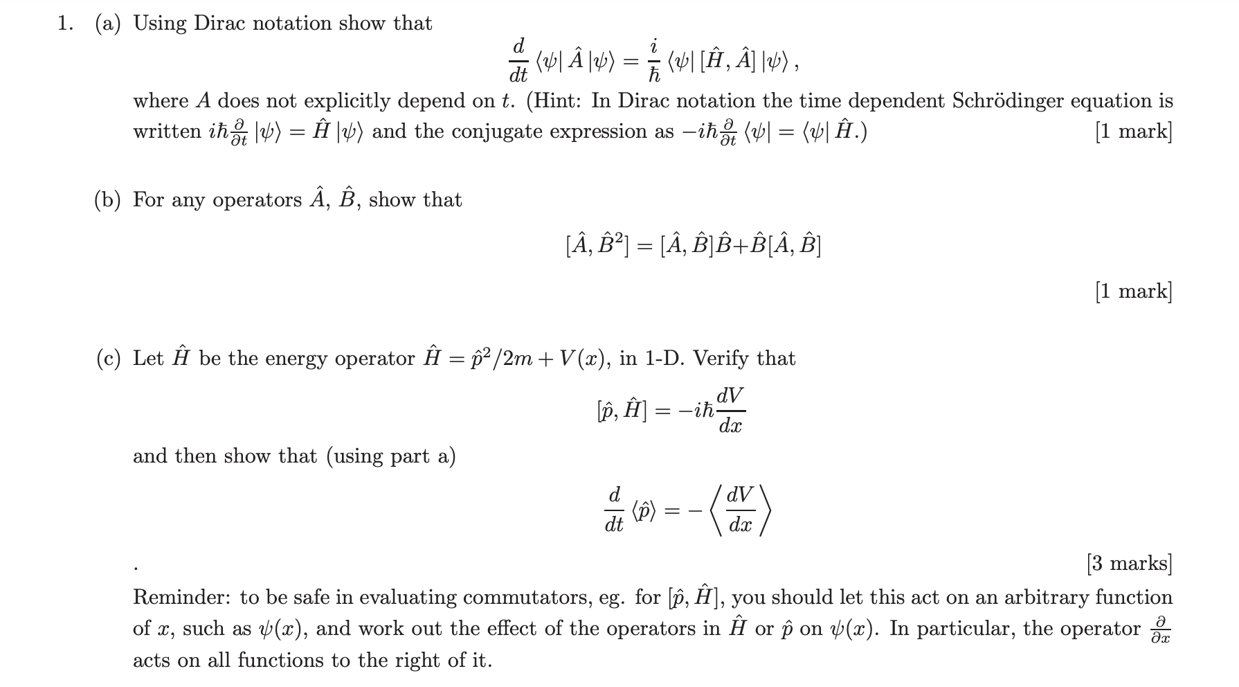 Solved 1. (a) Using Dirac notation show that | Chegg.com