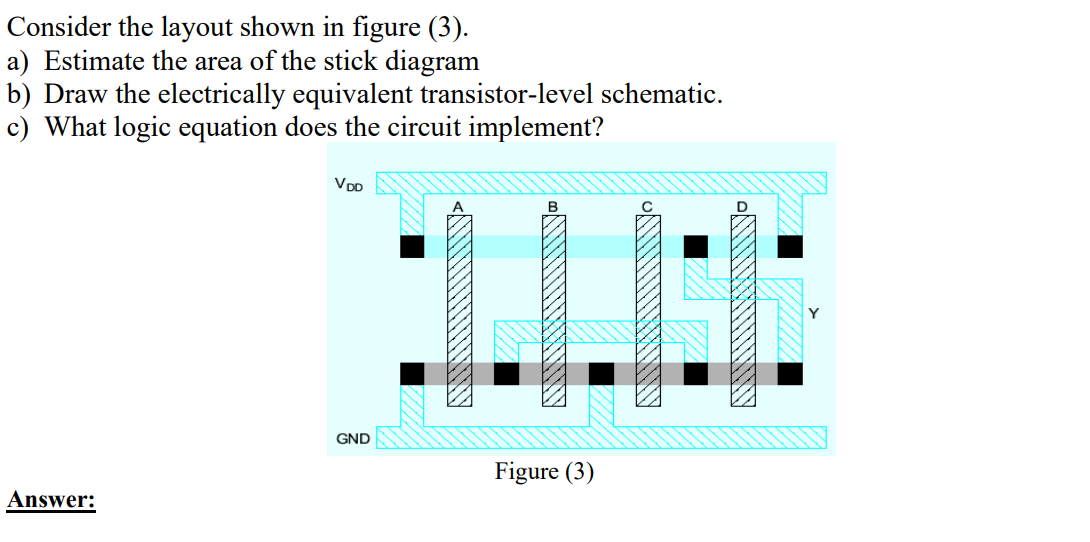Consider the layout shown in figure (3). a) Estimate | Chegg.com
