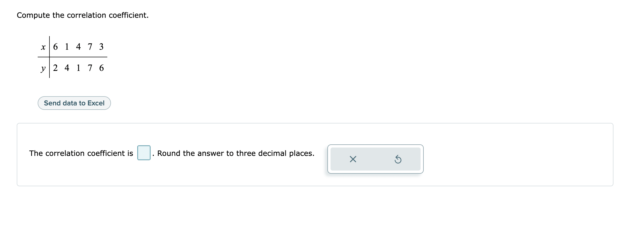 Solved Compute the correlation coefficient. | Chegg.com