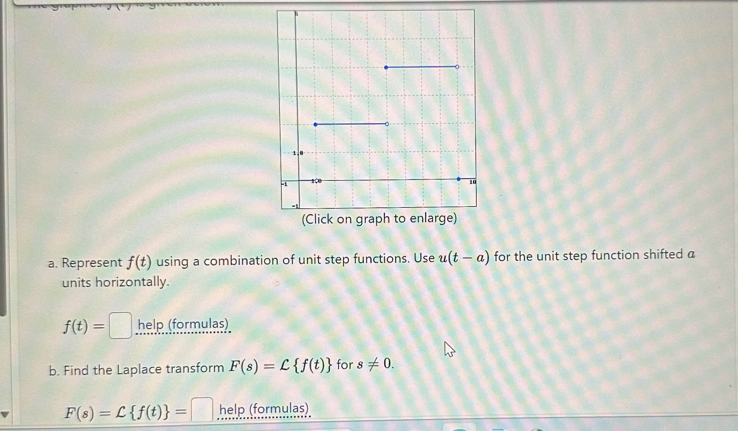 Solved a. ﻿Represent f(t) ﻿using a combination of ﻿unit step | Chegg.com