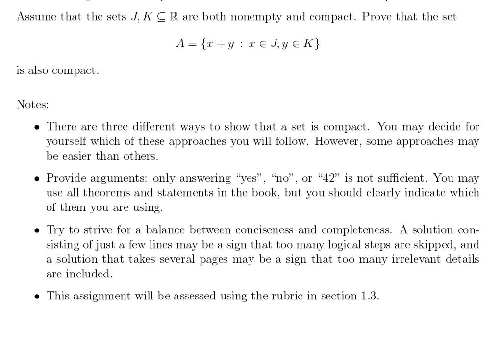 Solved Assume that the sets J,KsubeR are both nonempty and | Chegg.com