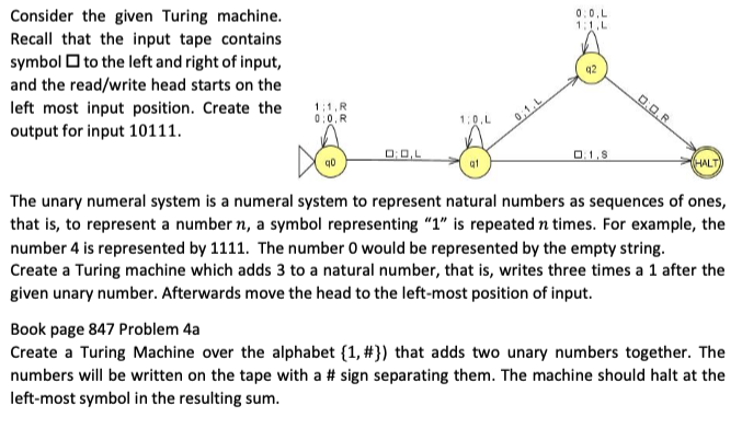 Solved Consider the given Turing machine. Recall that the | Chegg.com