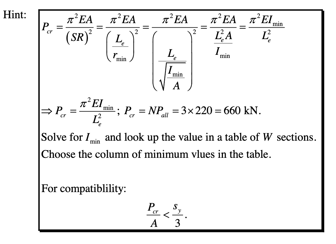 Solved A 4-m long structural steel column must support an | Chegg.com
