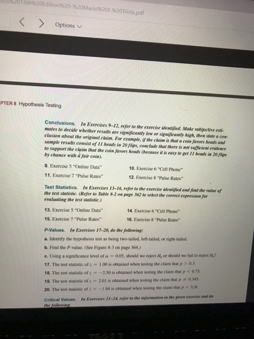 Solved elementary statistics 13th editionNumber 9 and 11. I | Chegg.com