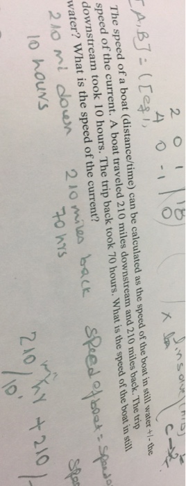 Solved The speed of a boat (distance/time) can be calculated | Chegg.com
