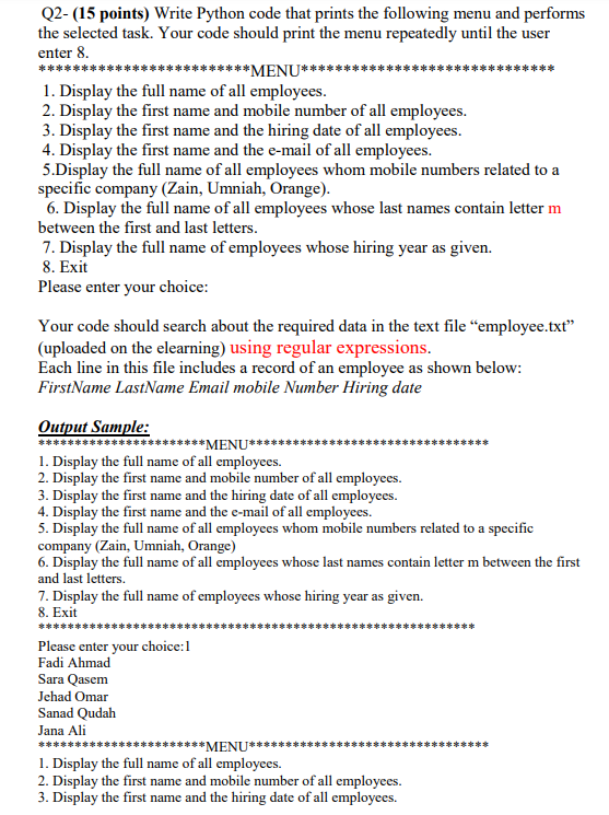 Solved 1- (5 points) Write Python code that prints the | Chegg.com