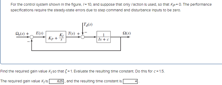 Solved For the control system shown In the figure, ??=10, | Chegg.com