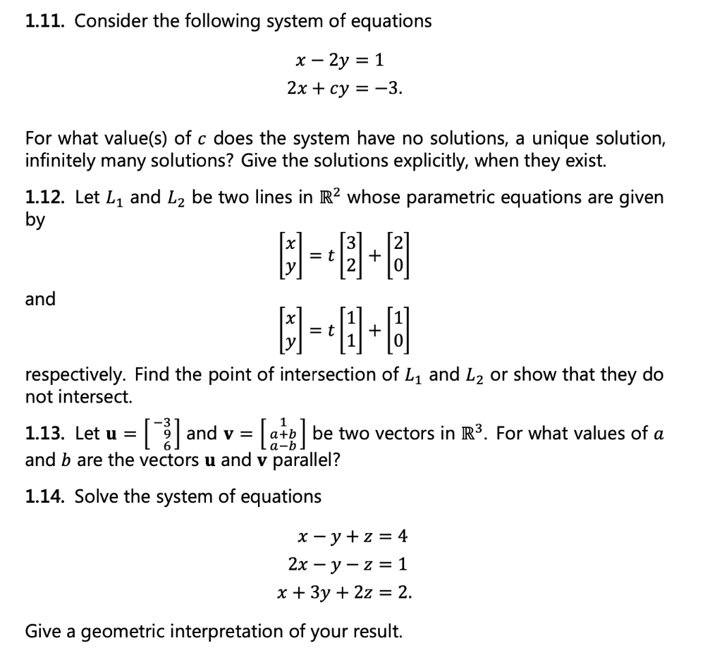 Solved 1.6. The parametric equation of a line in R2 is given | Chegg.com