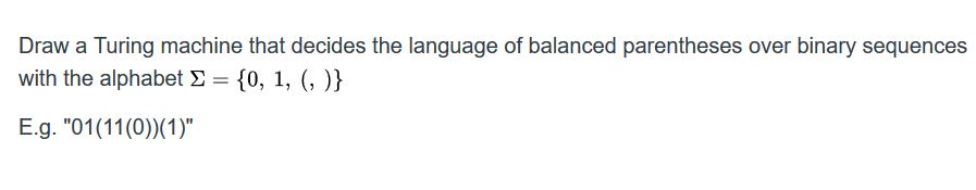 Solved Draw a Turing machine that decides the language of | Chegg.com