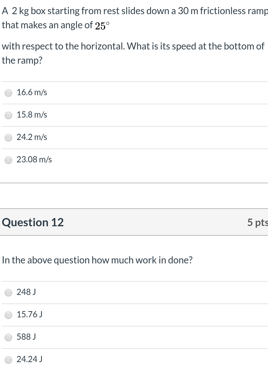 Solved A 2 kg box starting from rest slides down a 30 m | Chegg.com