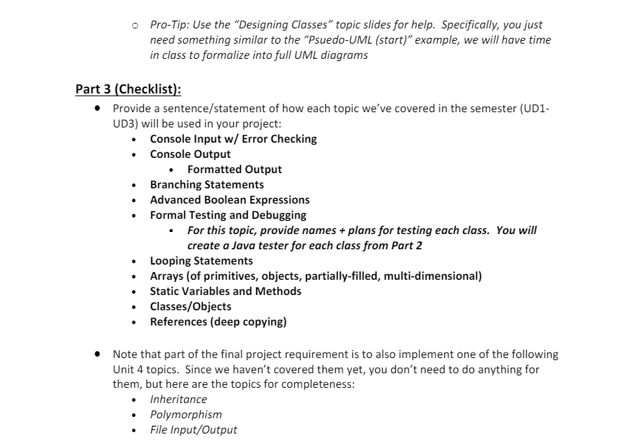 Hi, This our final project requirements in Java, I | Chegg.com