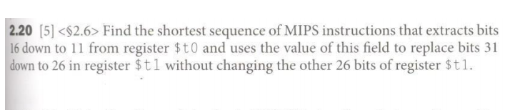 Solved 220 5 Find The Shortest Sequence Of Mips 