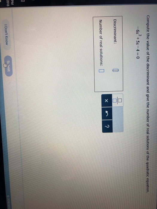 Solved Compute the value of the discriminant and give the | Chegg.com