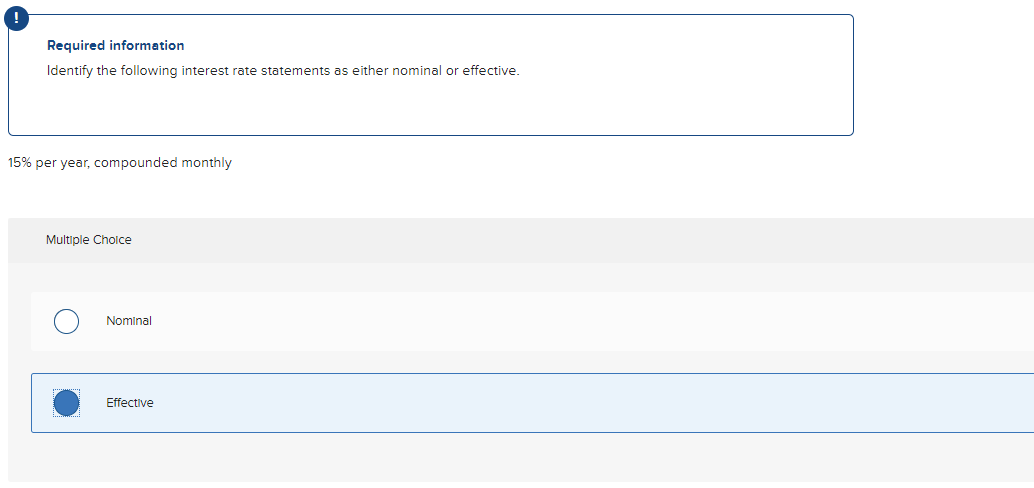 Solved Required information Identify the following interest | Chegg.com