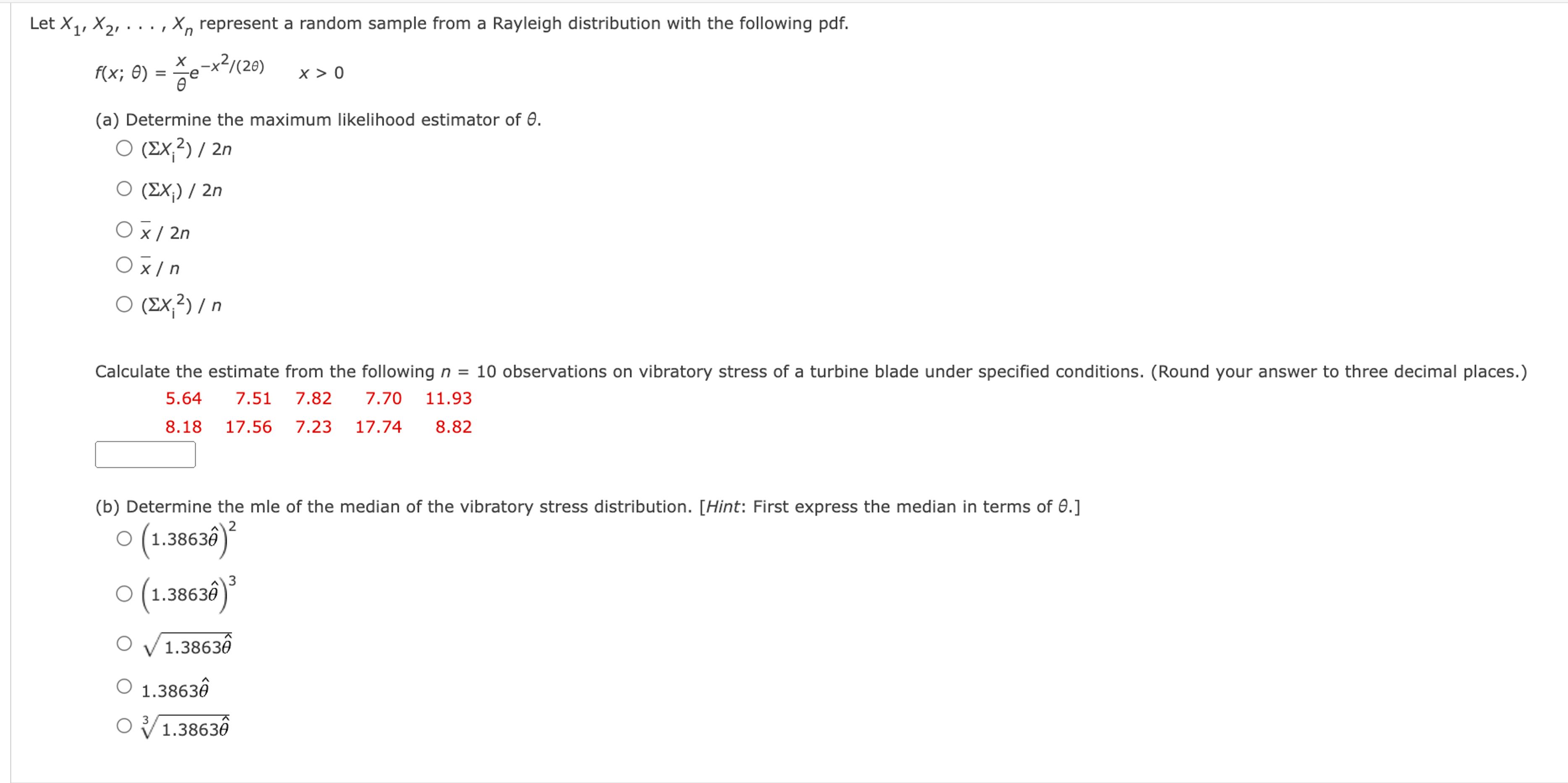 Solved Let x1,x2,dots,xn ﻿represent a random sample from a | Chegg.com