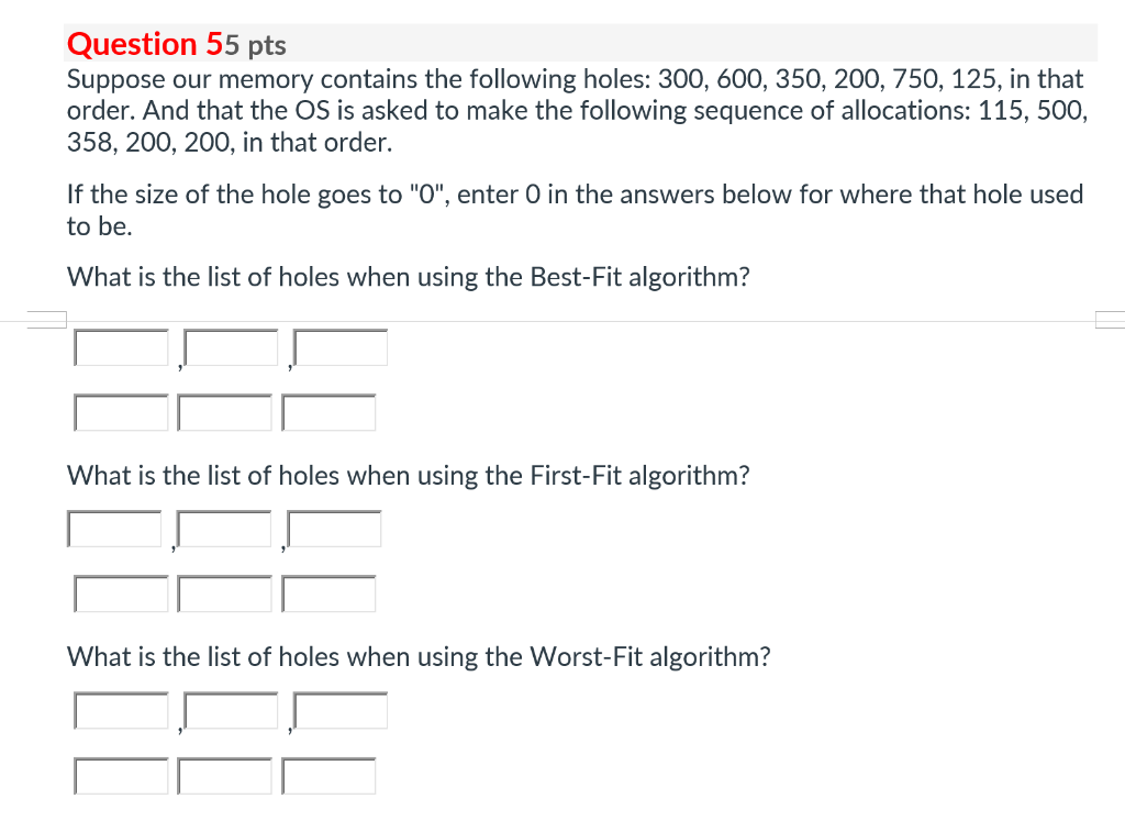 Solved Question 55 pts Suppose our memory contains the | Chegg.com