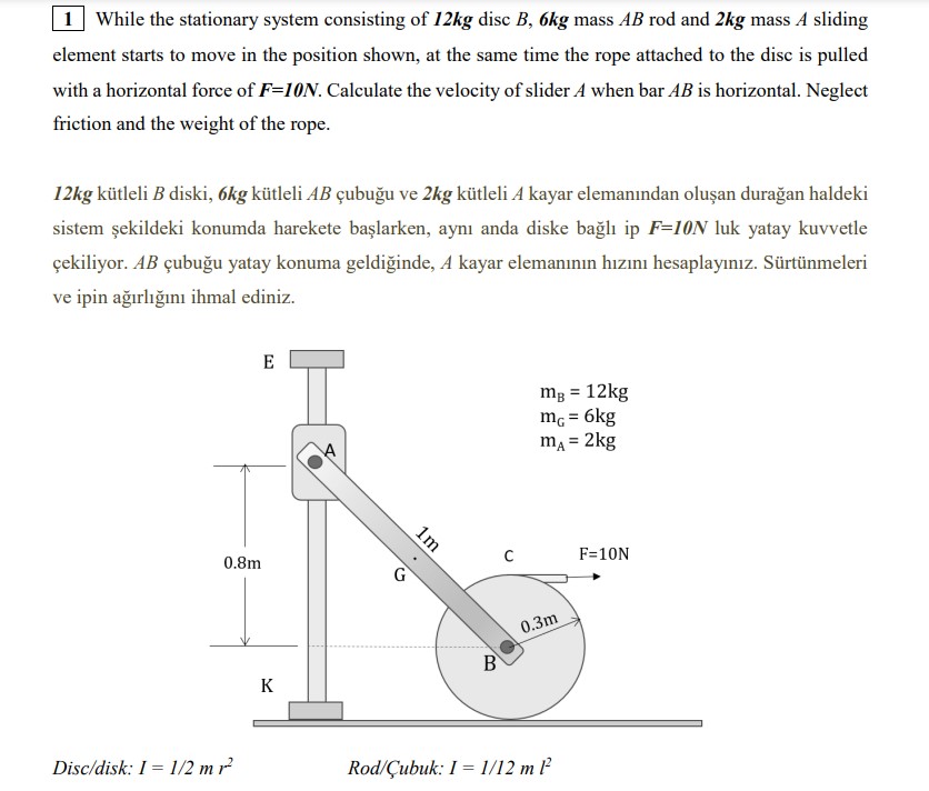 1 While the stationary system consisting of 12 kg | Chegg.com