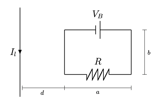Solved You have a long wire with current Il , and a circuit | Chegg.com