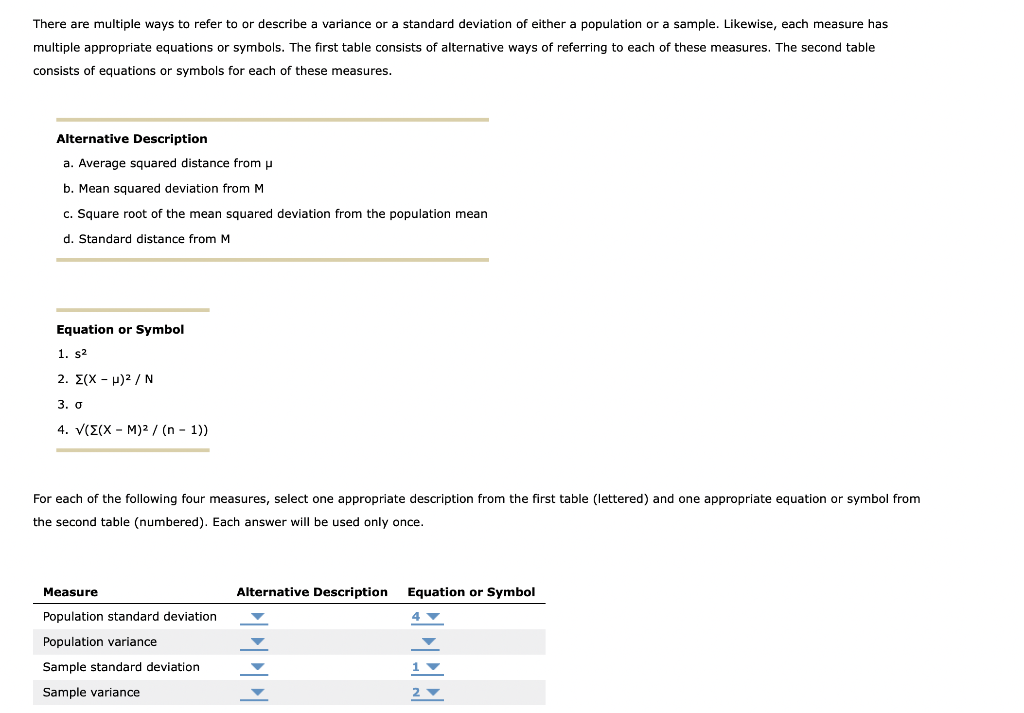 Solved 5 Standard Deviation And Variance For A Sample The