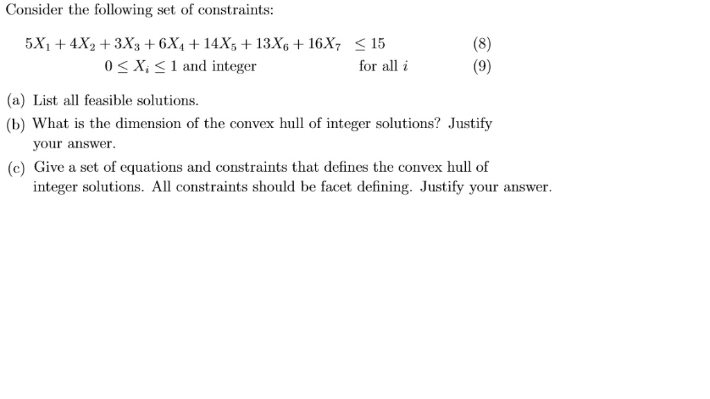 Consider the following set of constraints: 5X1 + 4X2 | Chegg.com