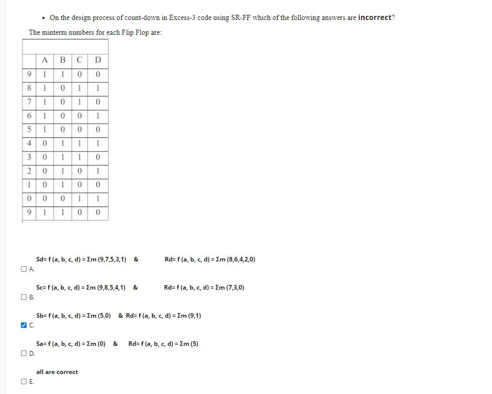 Solved . On the design process of count-down in Excess-3 | Chegg.com
