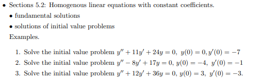 Solved Sections 5.2: Homogenous linear equations with | Chegg.com