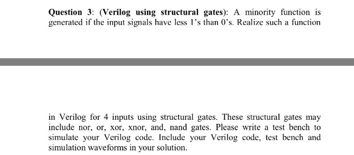 Solved Question 3: (Verilog using structural gates): A | Chegg.com