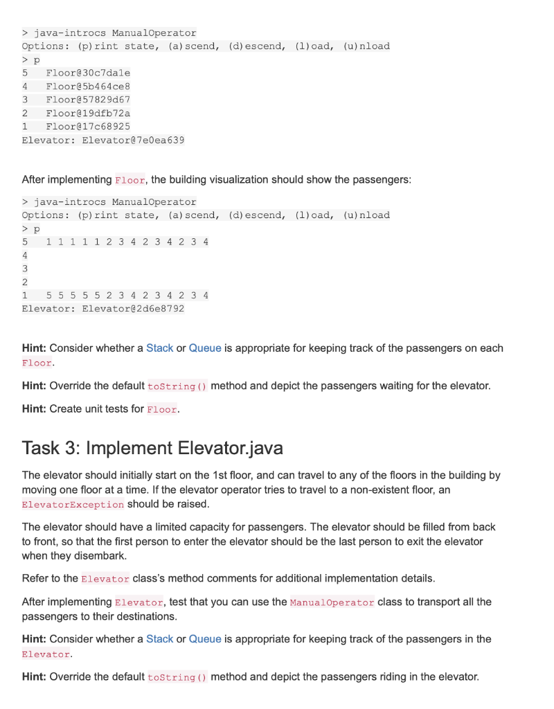 Solved Elevator Simulation you will implement the Elevator | Chegg.com