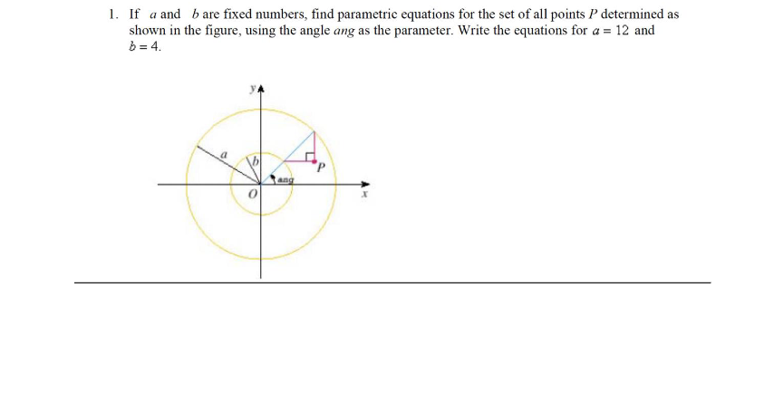 Solved 1. If a and b are fixed numbers, find parametric | Chegg.com
