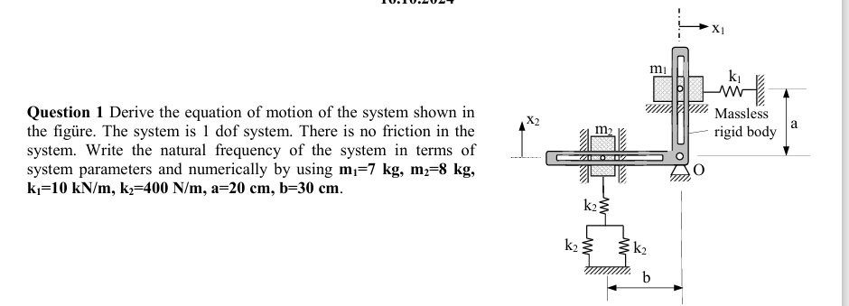 Solved Question 1 ﻿Derive the equation of ﻿motion of ﻿the | Chegg.com