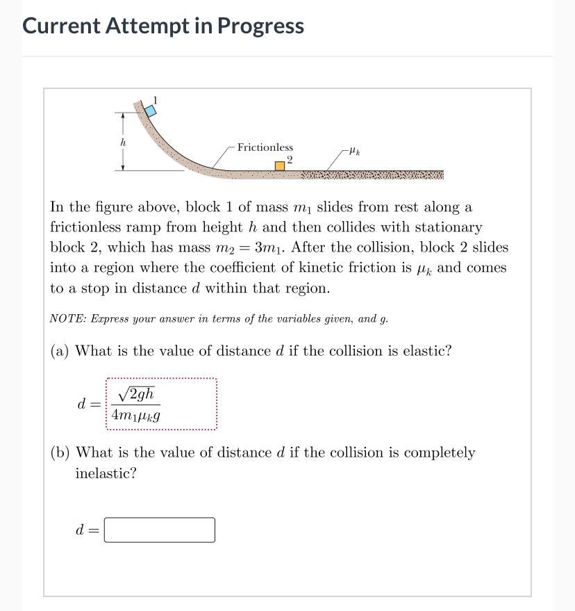 Solved In the figure above, block 1 of mass m1 slides | Chegg.com